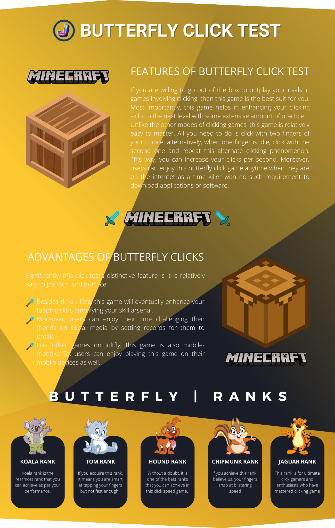 Butterfly Click Test | Click Tests - Joltfly