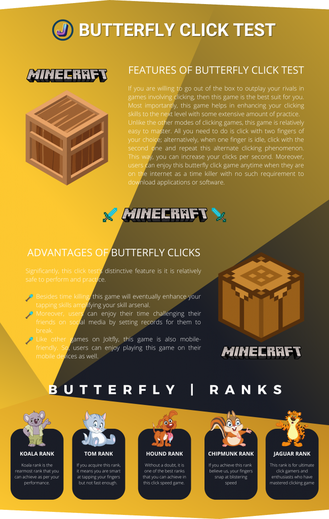 Butterfly Click Test | Click Tests - Joltfly