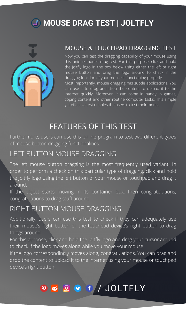 Mouse Drag Test | Left & Right Mouse Buttons Movement - Joltfly