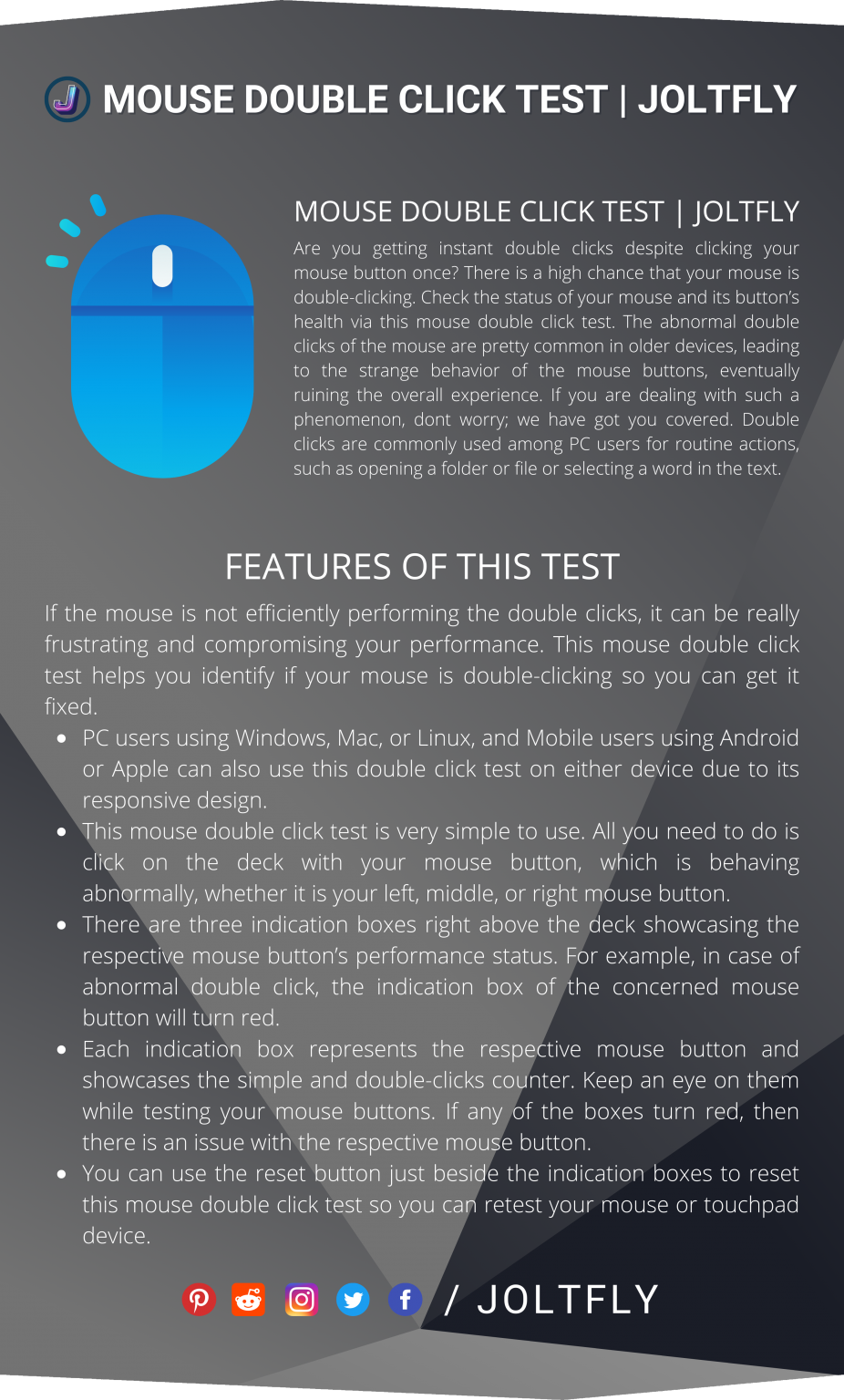 Mouse Double Click Test | Mouse Abnormal Double Clicks - Joltfly