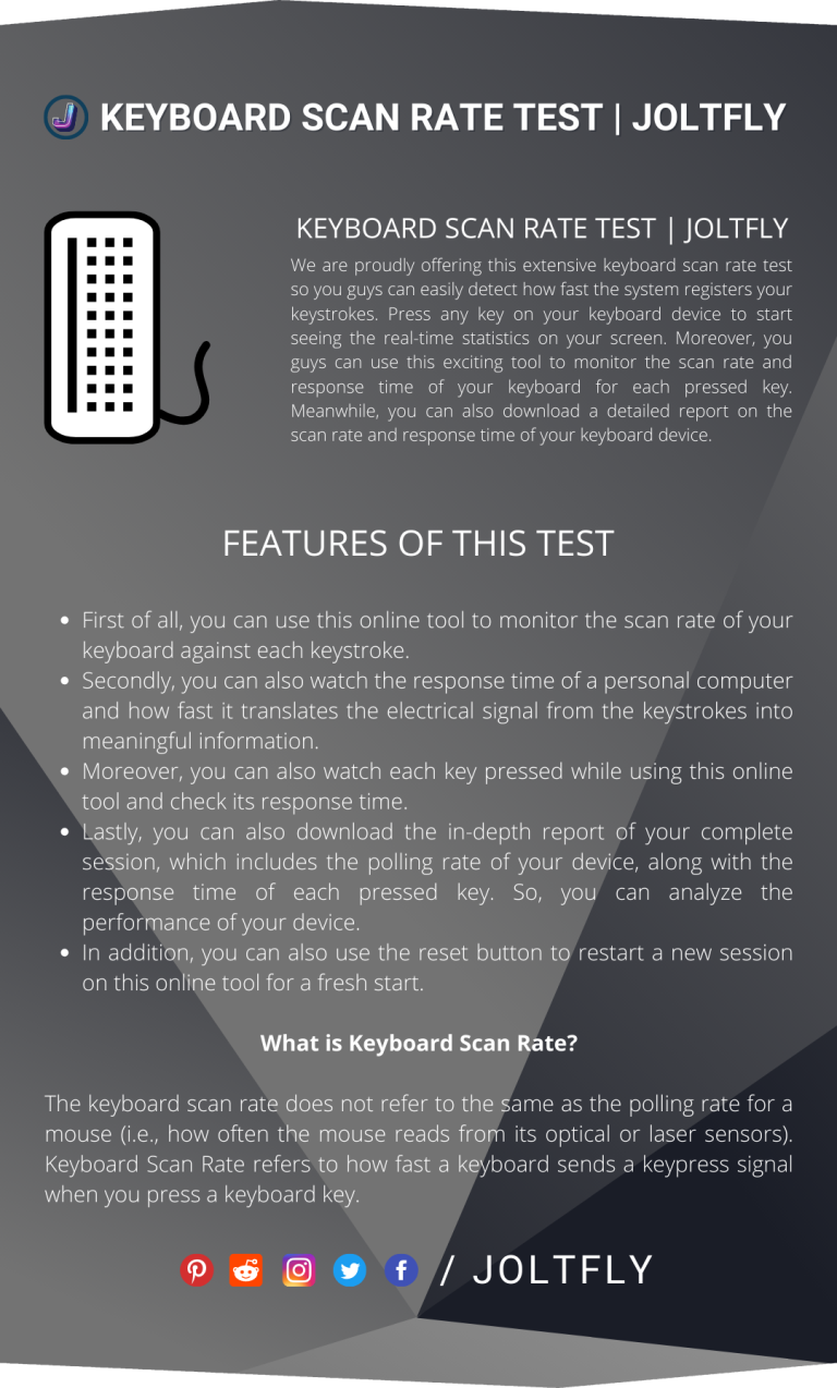 Keyboard Scan Rate Test | Keyboard Test - Joltfly