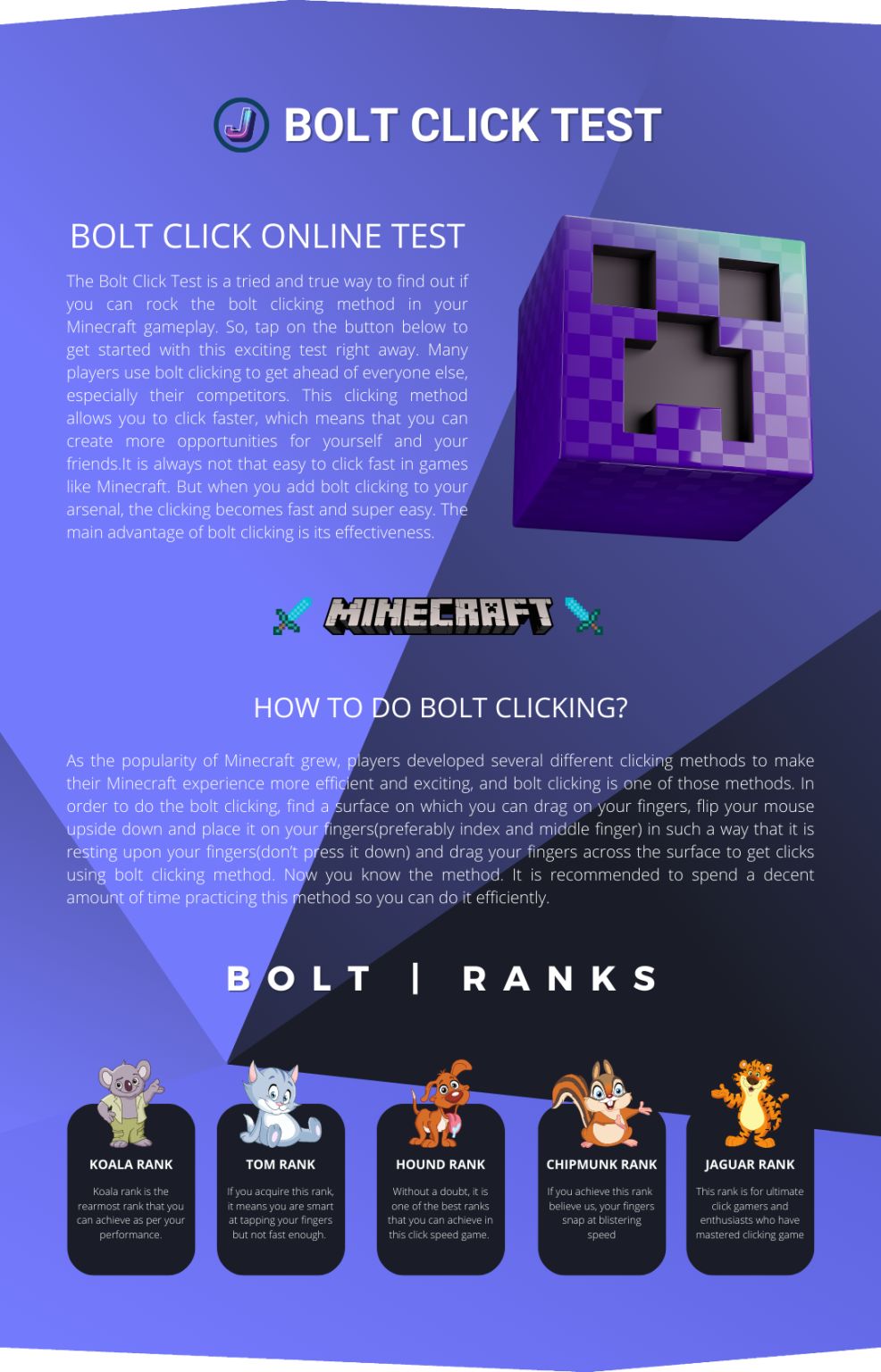 Bolt Click Test | Click Tests - Joltfly