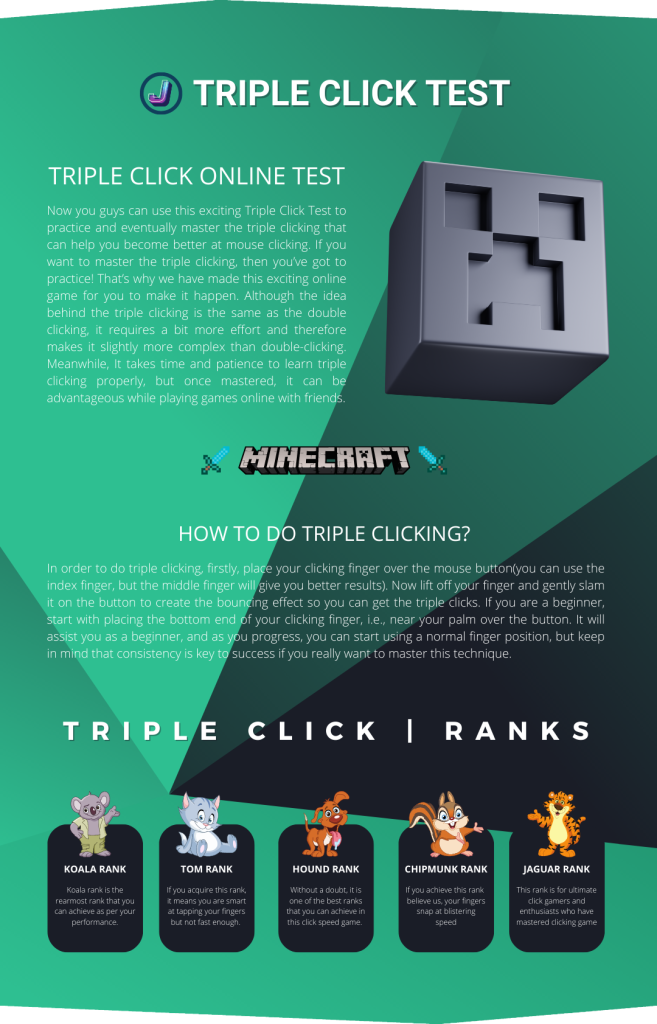 Triple Click Test | Click Tests - Joltfly