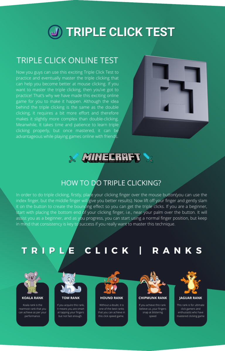 Triple Click Test | Click Tests - Joltfly