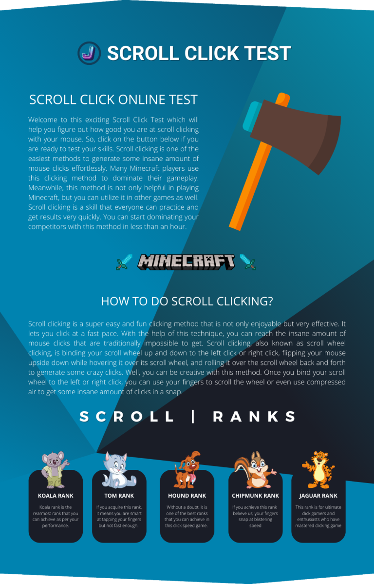 Scroll Click Test | Click Tests - Joltfly