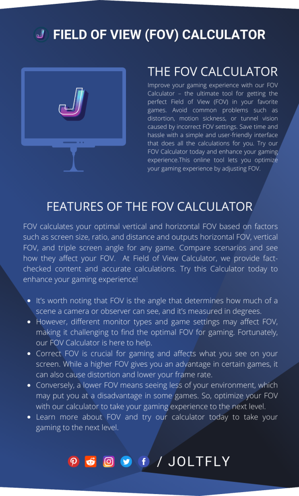 FOV Calculator - Joltfly