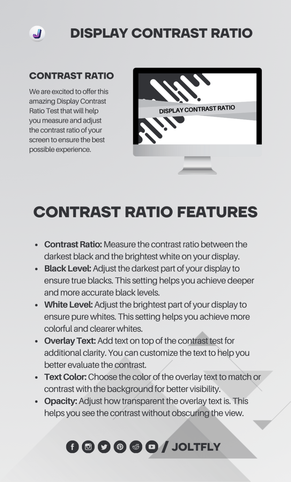 Display Contrast Ratio Test - Joltfly
